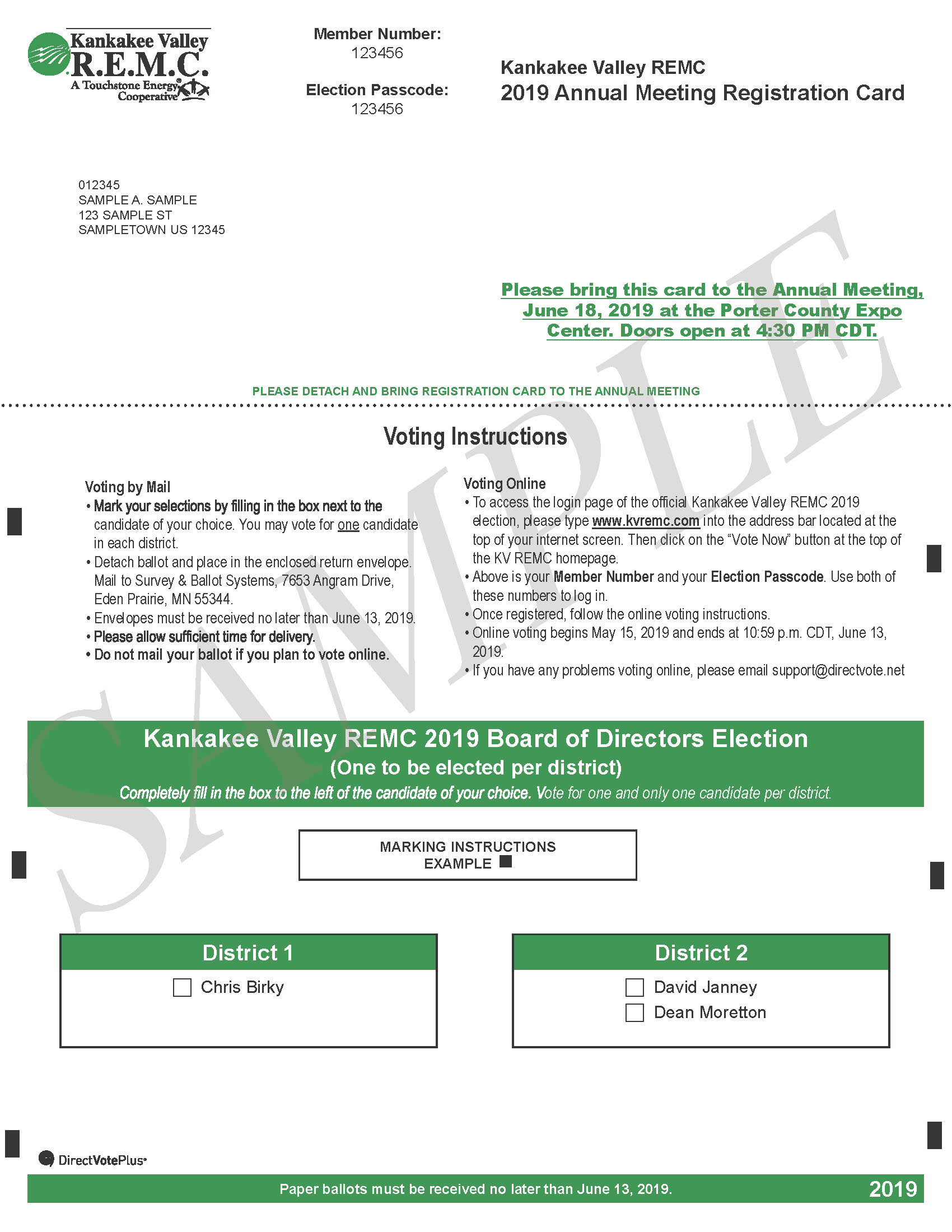 KVREMC 2019 Sample Ballot - Indiana Connection
