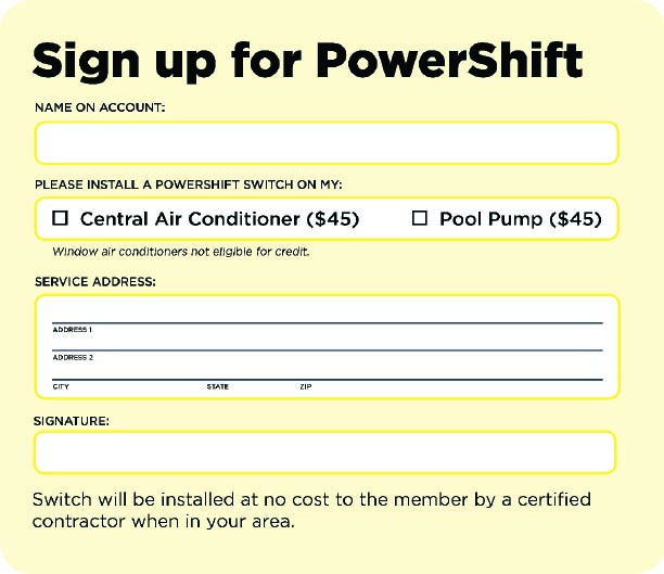 POWER SHIFT FORM - Indiana Connection