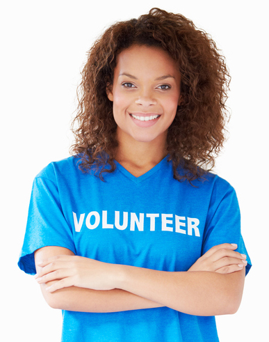Studio Portrait Of Woman Wearing Volunteer T Shirt - Indiana Connection