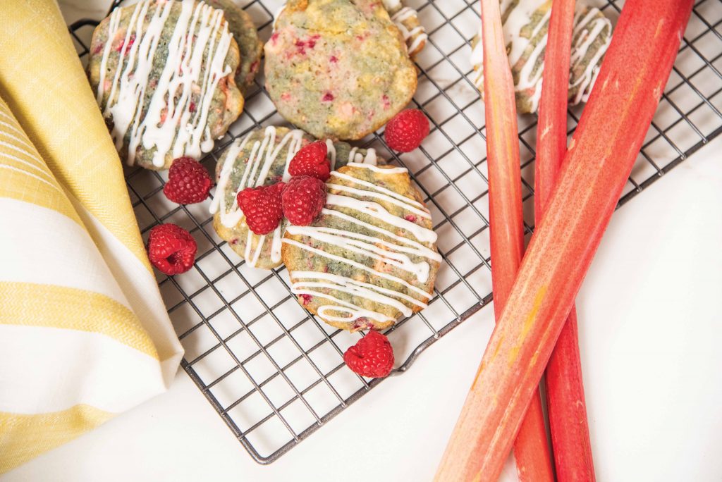 Rhubarb Raspberry Cookies