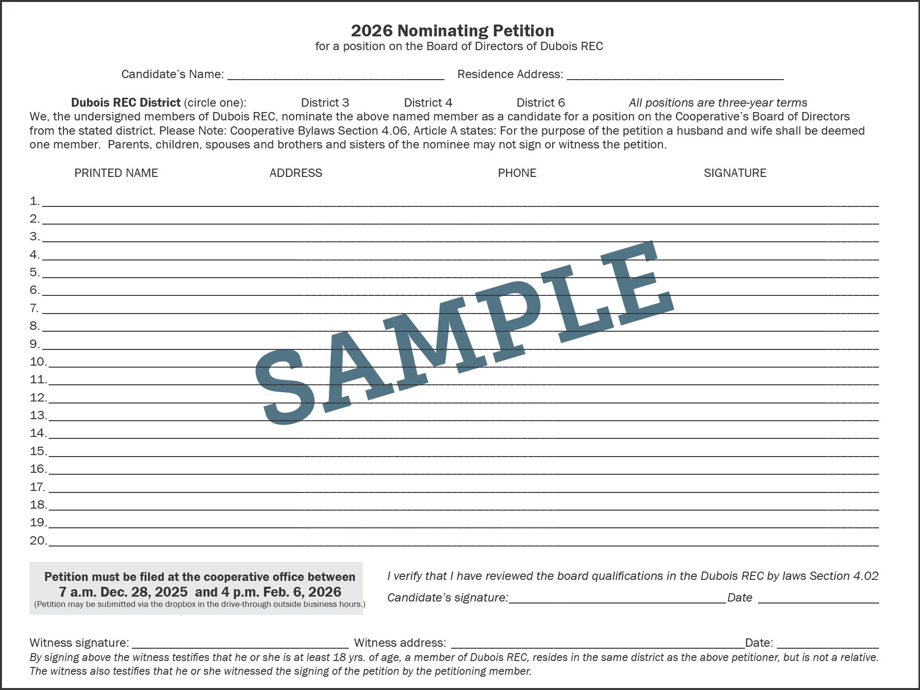 Director election nomination process - Indiana Connection